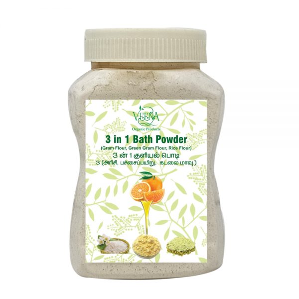 Three in One Organic Luxury Bath Powder (Channa Dhal, Green Mung Gram ...